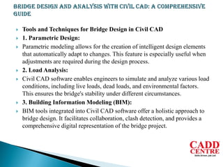 Bridge Design and Analysis with Civil CAD: A Comprehensive Guide | PDF