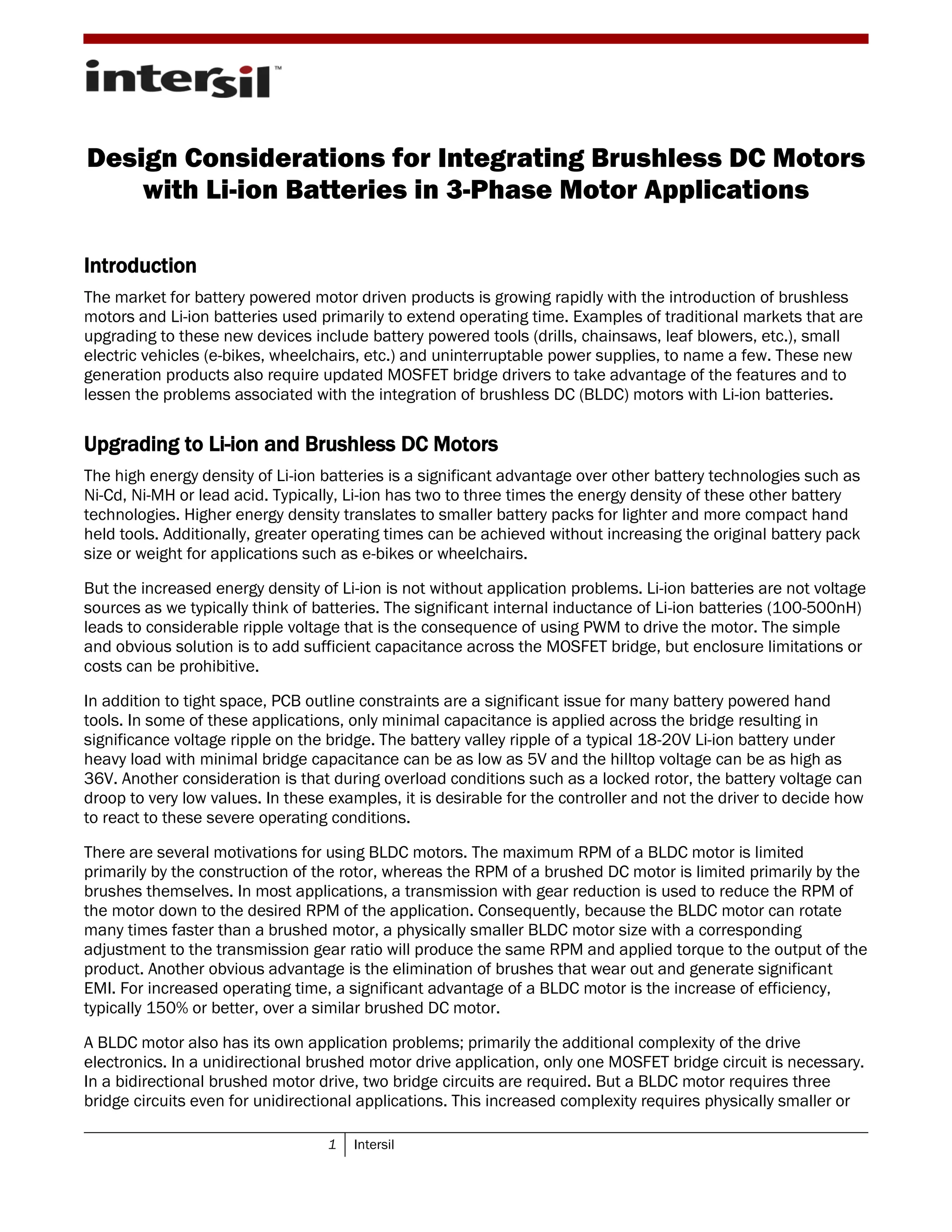 Bridge drivers for bldc motor applications | PDF