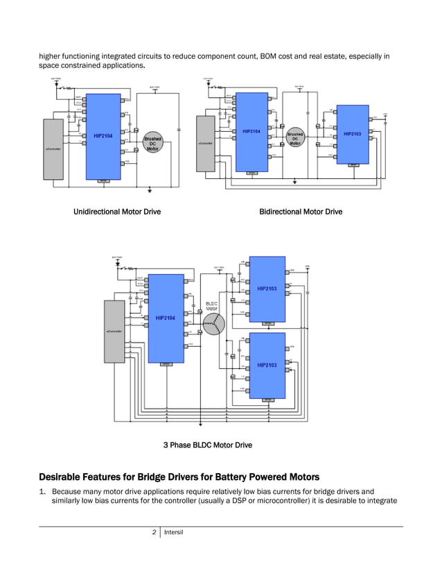 Bridge drivers for bldc motor applications | PDF