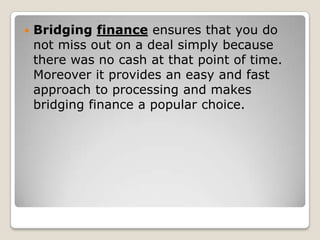 Bridge finance ppt | PPTX