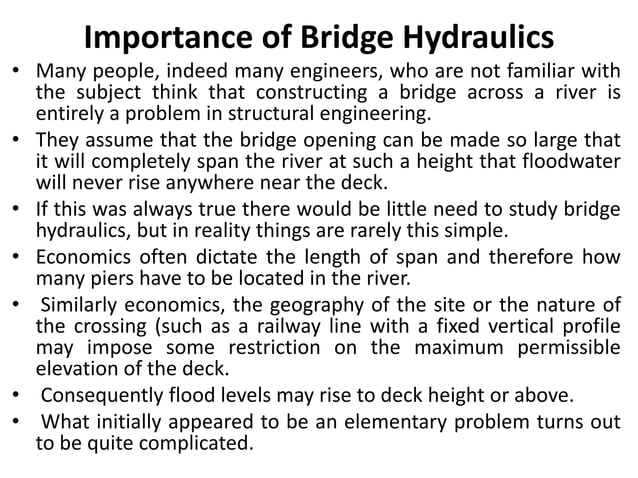 Bridge Hydraulics.pptx | Civil Engineering Industry | Industries