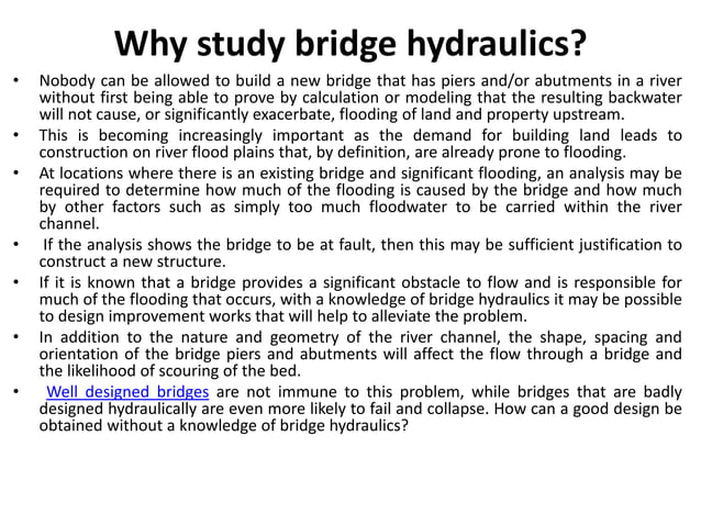 Bridge Hydraulics.pptx | Civil Engineering Industry | Industries