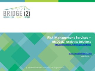 BRIDGEi2i Risk Management Solutions | PPT