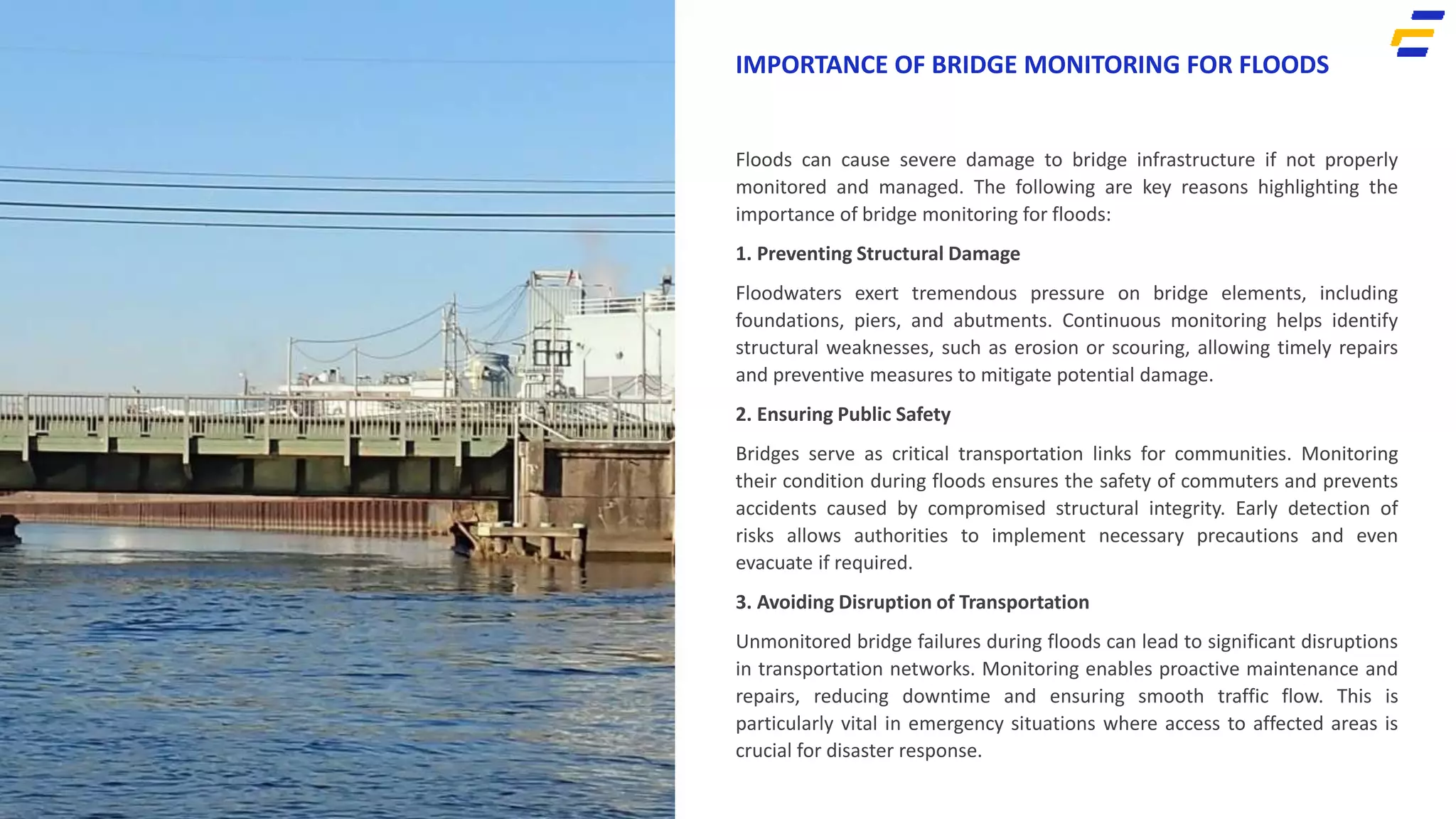 Bridge Monitoring for Floods Importance and Solutions | PPTX