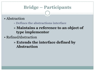 Bridge Design Pattern | PPTX