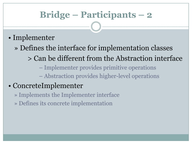 Bridge Design Pattern | PPTX | Programming Languages | Computing
