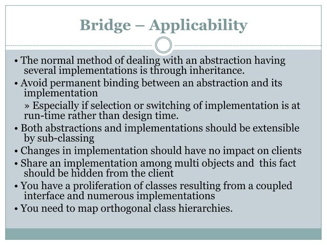 Bridge Design Pattern | PPTX | Programming Languages | Computing