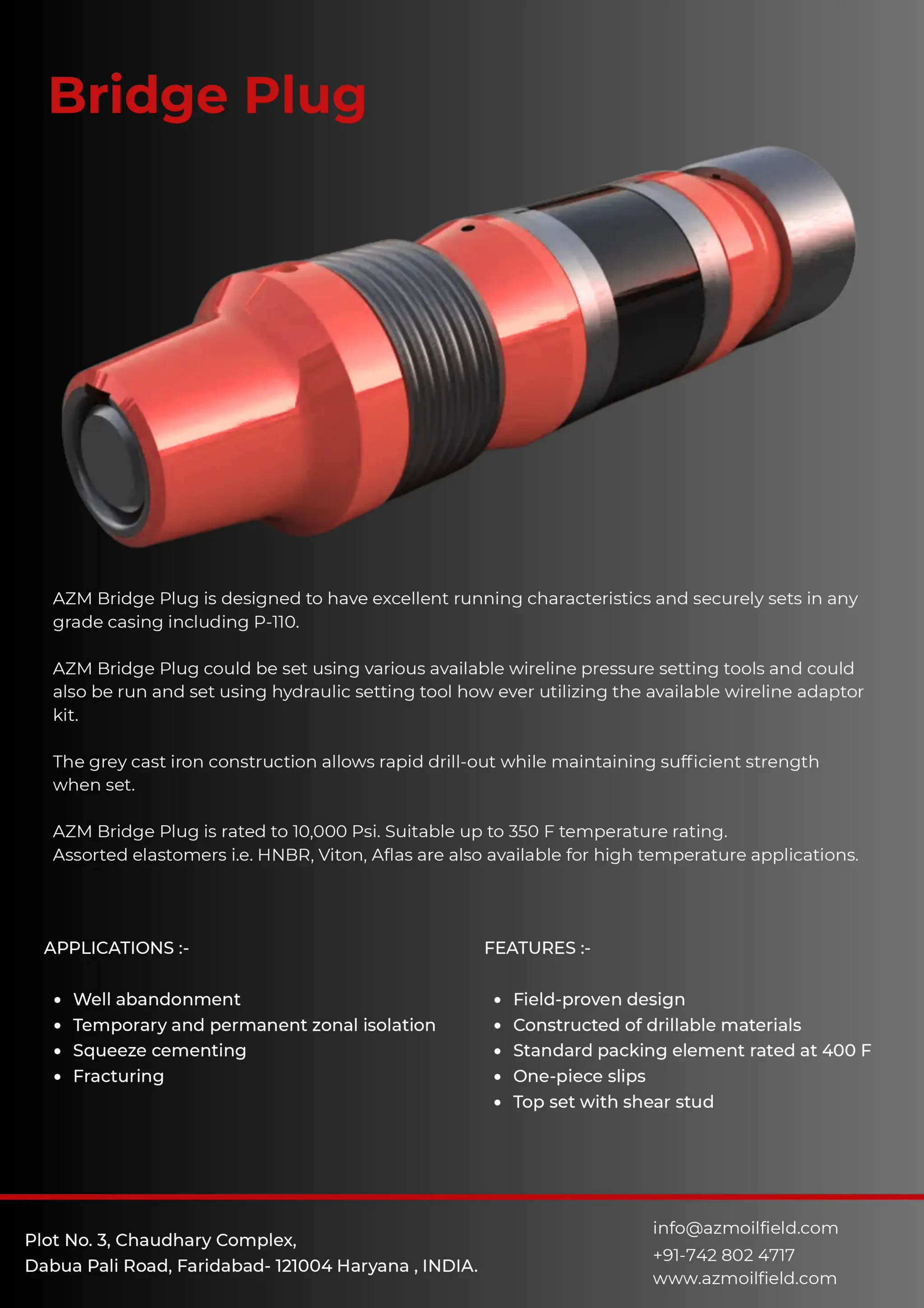 Bridge Plug Drillable bridge plug | PDF