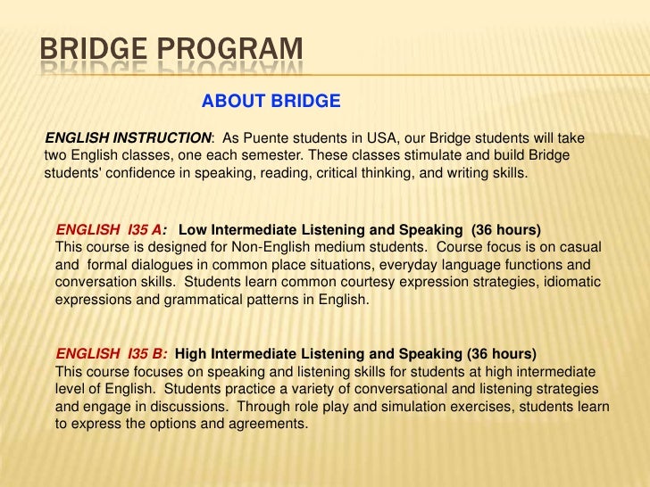 Bridge Program