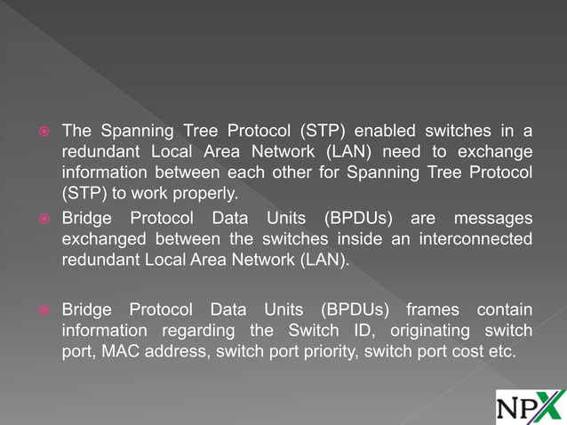 Bridge Protocol Data Unit (BPDU) | PPT