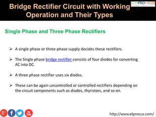 Bridge Rectifier Circuit with Working Operation and Their Types | PPTX