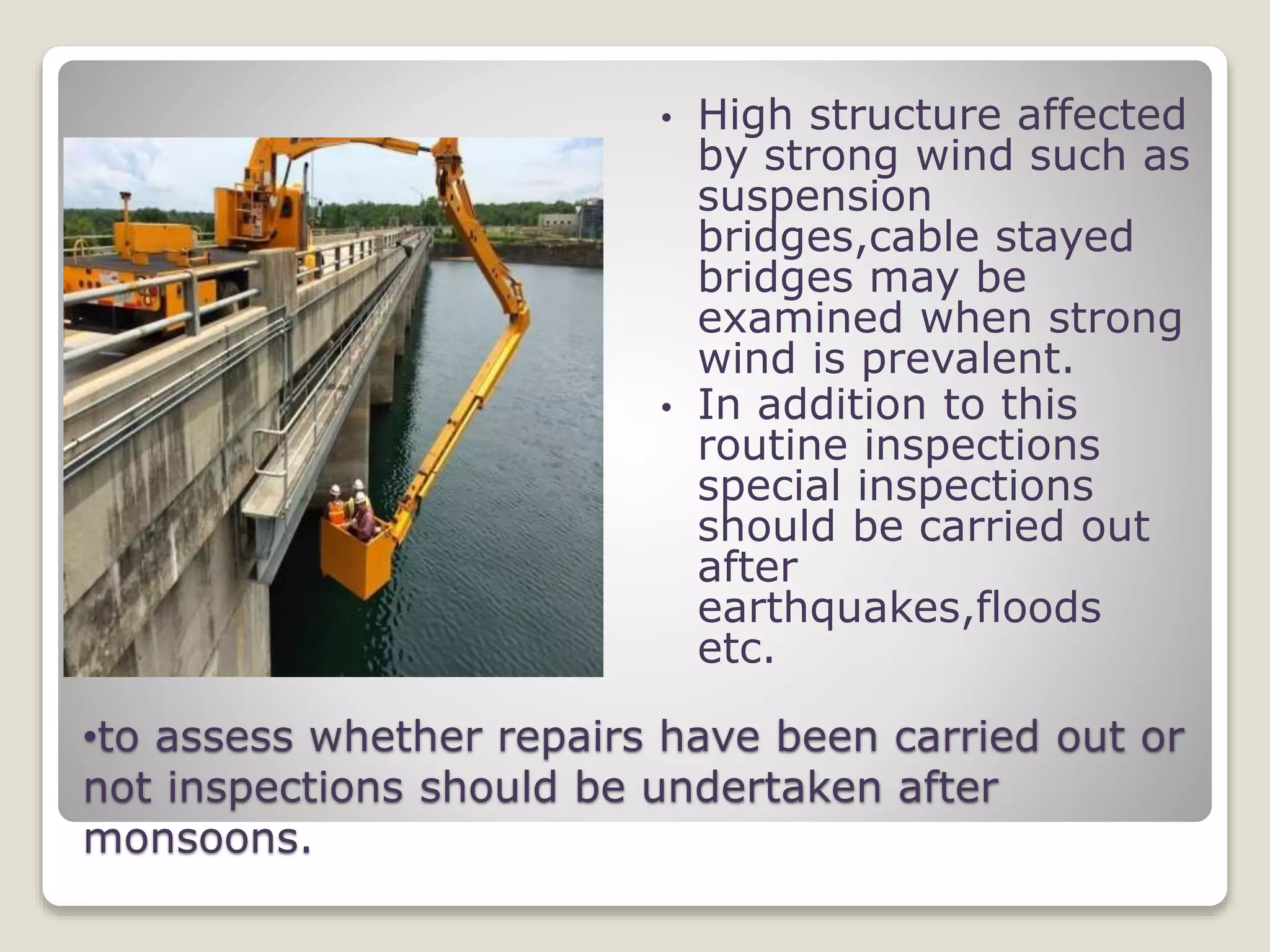 Bridge inspection,maintenance and repair | PPTX