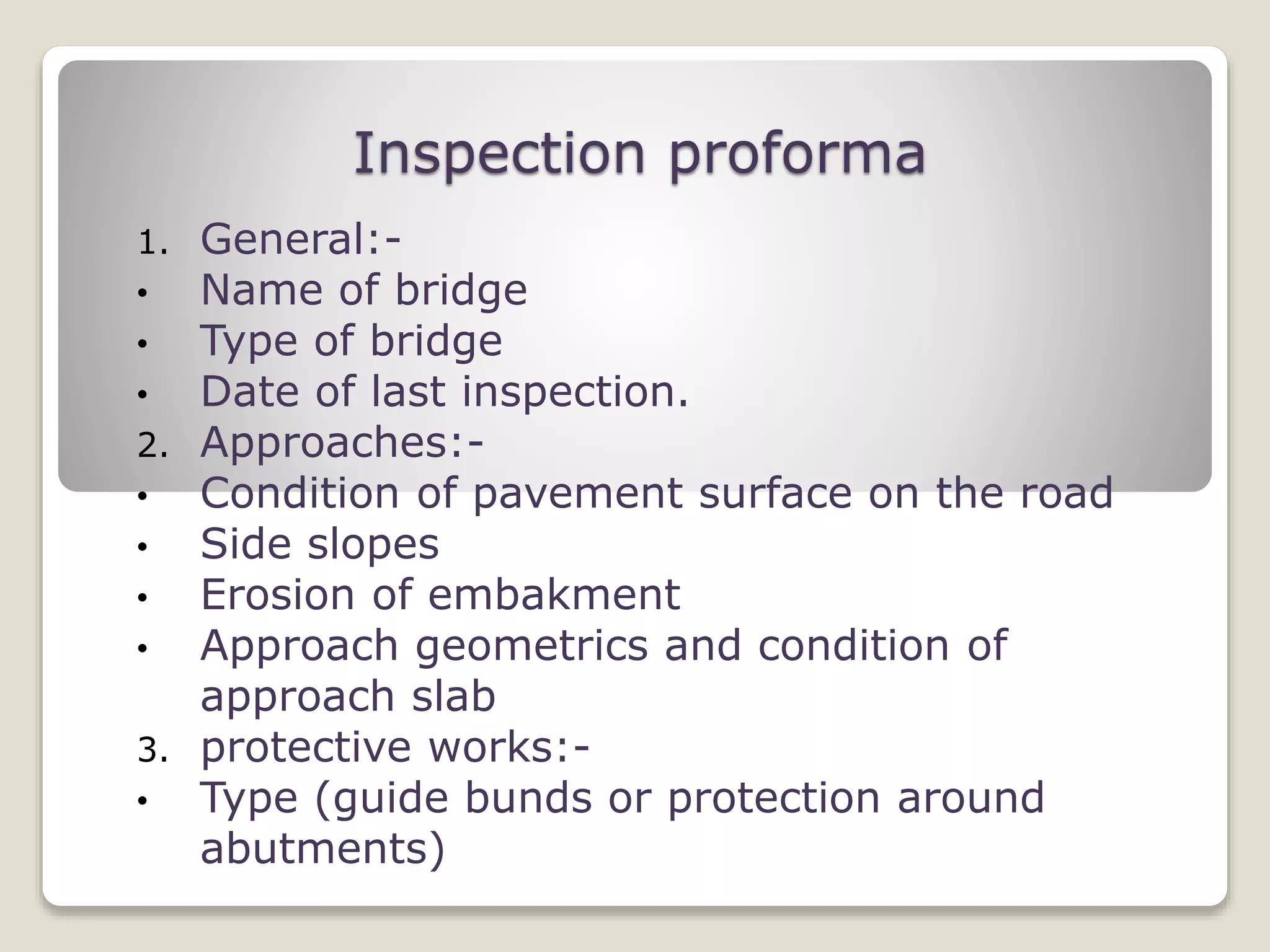 Bridge inspection,maintenance and repair | PPTX