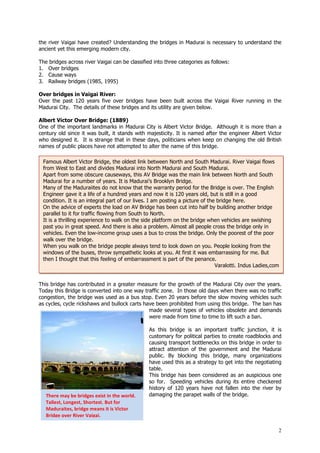 Bridges in Vaigai River | PDF