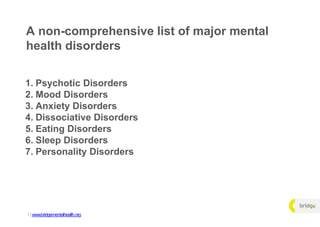 What are the Types of Common Mental Illnesses and Disorders? | PPTX ...