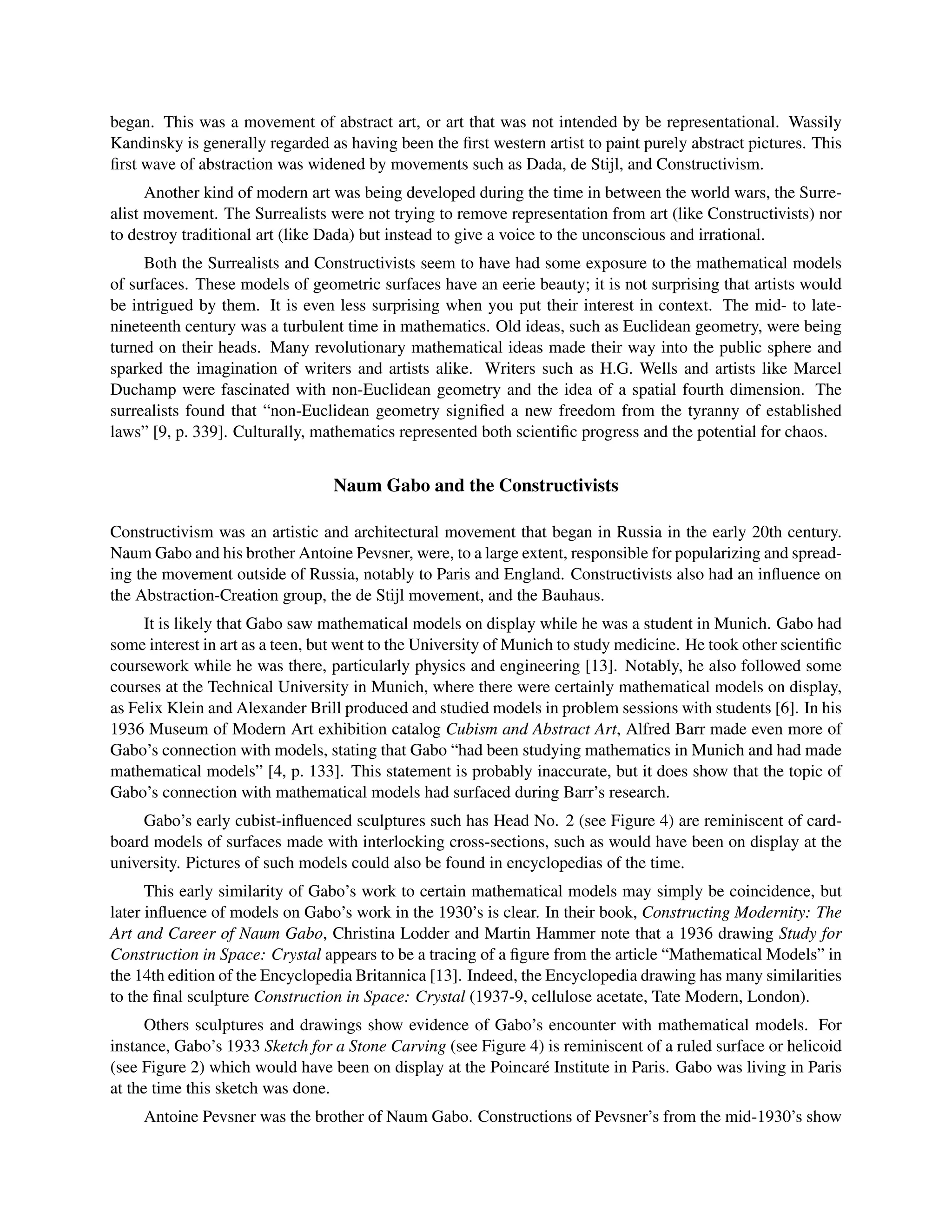 Mathematical Models and Modern Art | PDF