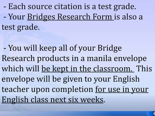 Bridges project outline | PPT