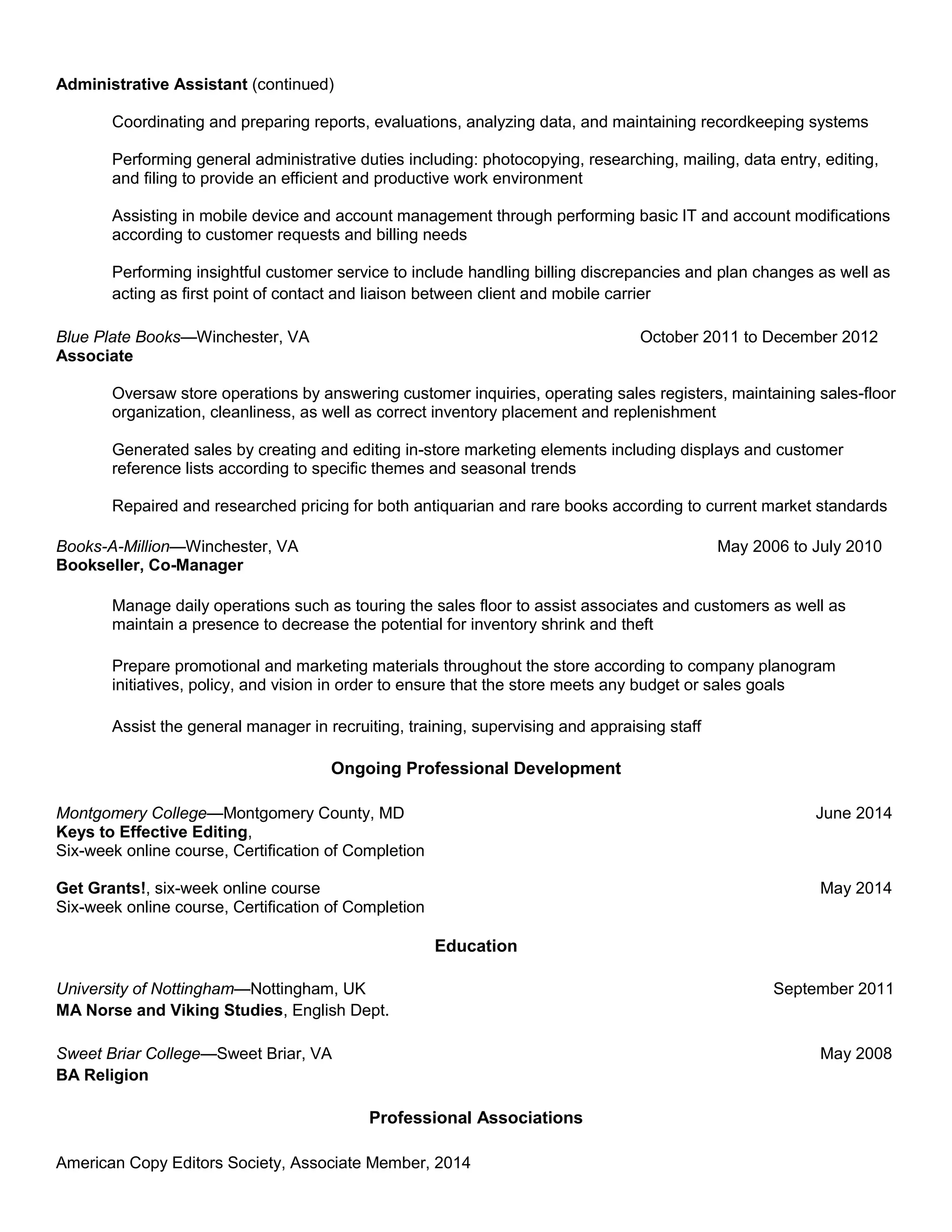 Bridget D resume | PDF