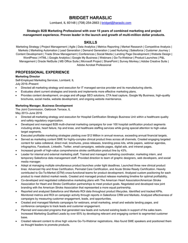 Bridget Haraslic Resume May 2020 | PDF