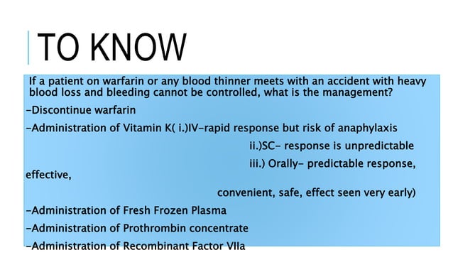 Bridge therapy | PPTX | Blood Disorders | Diseases and Conditions