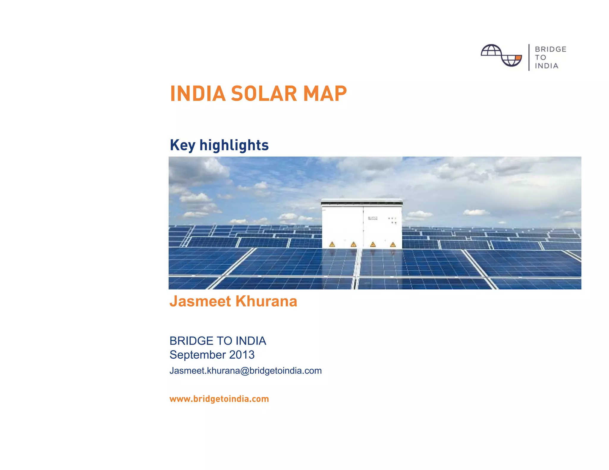 BRIDGE TO INDIA: The India Solar Map | PDF