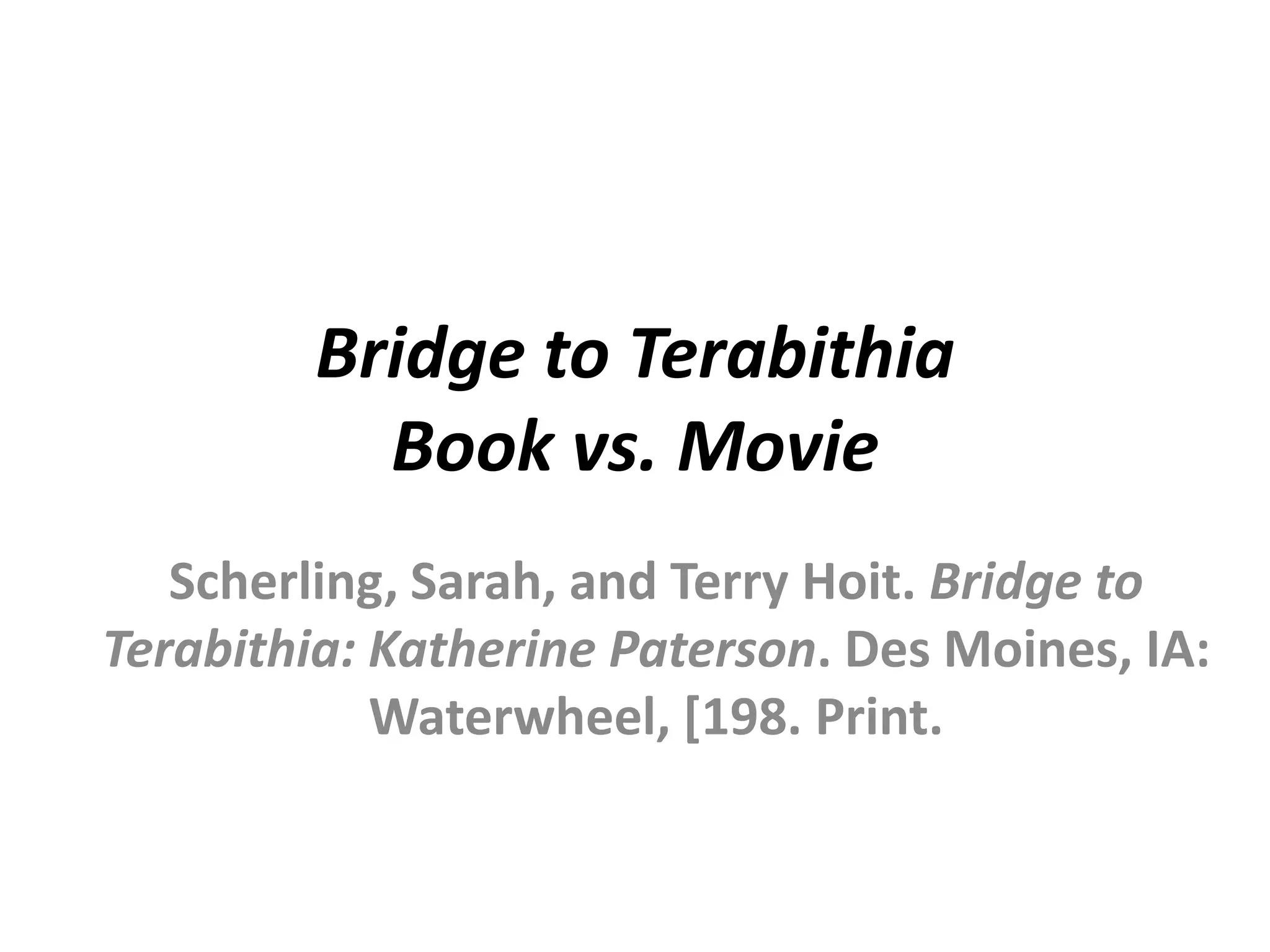 Bridge to teribithia | PPTX