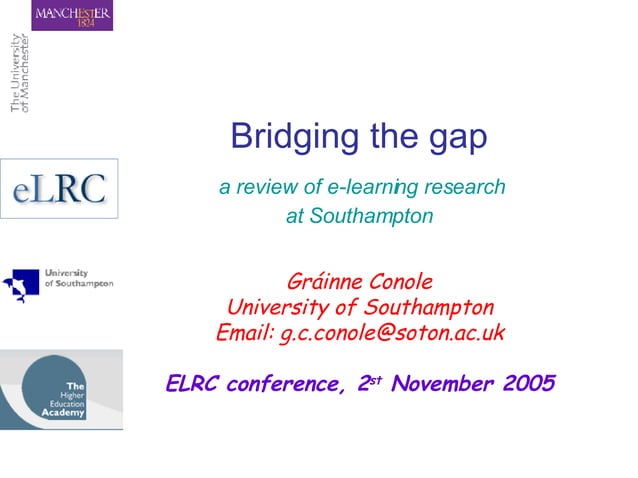 Bridging the gap: e-learning research | PPT