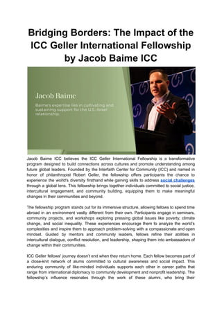 Bridging Borders_ The Impact of the ICC Geller International Fellowship ...