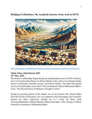 Bridging Civilizations- My Academic Journey from Aceh to IIUM.pdf