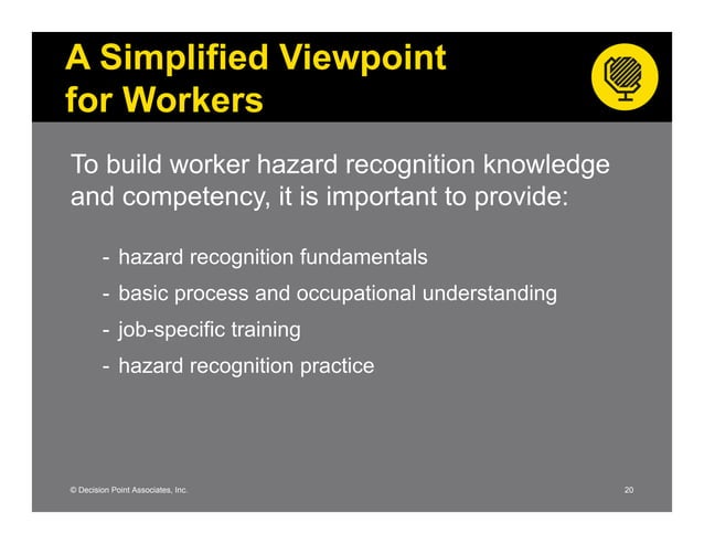 Bridging Hazard Recognition Knowledge and Competency for Process and ...