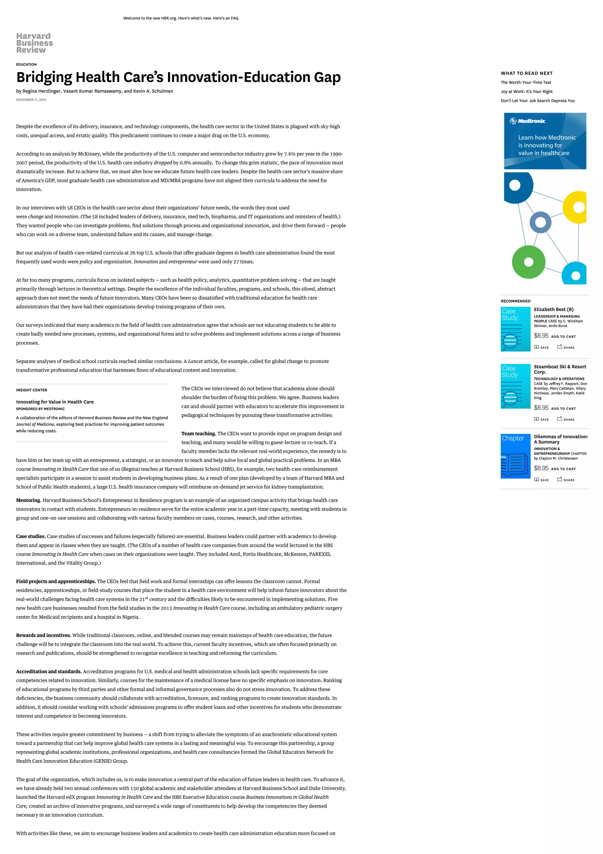 Bridging health care’s innovation education gap | PDF