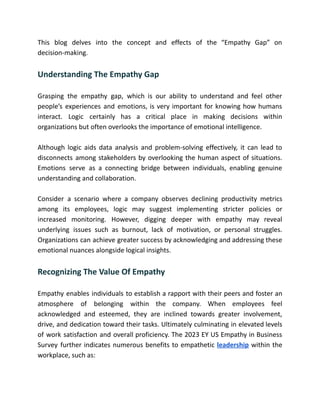 Bridging Logic And Emotion: Overcoming The Empathy Gap In Today's Data ...