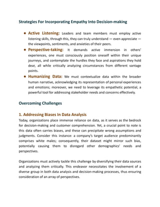 Bridging Logic And Emotion: Overcoming The Empathy Gap In Today's Data-Driven World | PDF