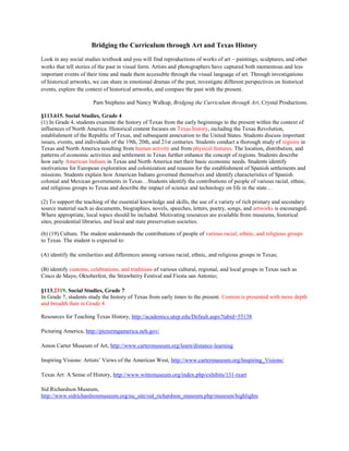 Bridging the Curriculum through Art and Texas History | PDF