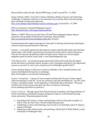 Bridging The Digital Divide For Latina Girls Analysis (Doc) | PDF ...