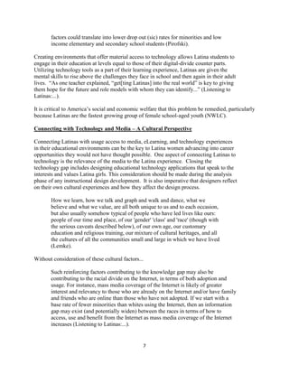 Bridging The Digital Divide For Latina Girls Analysis (Doc) | PDF ...