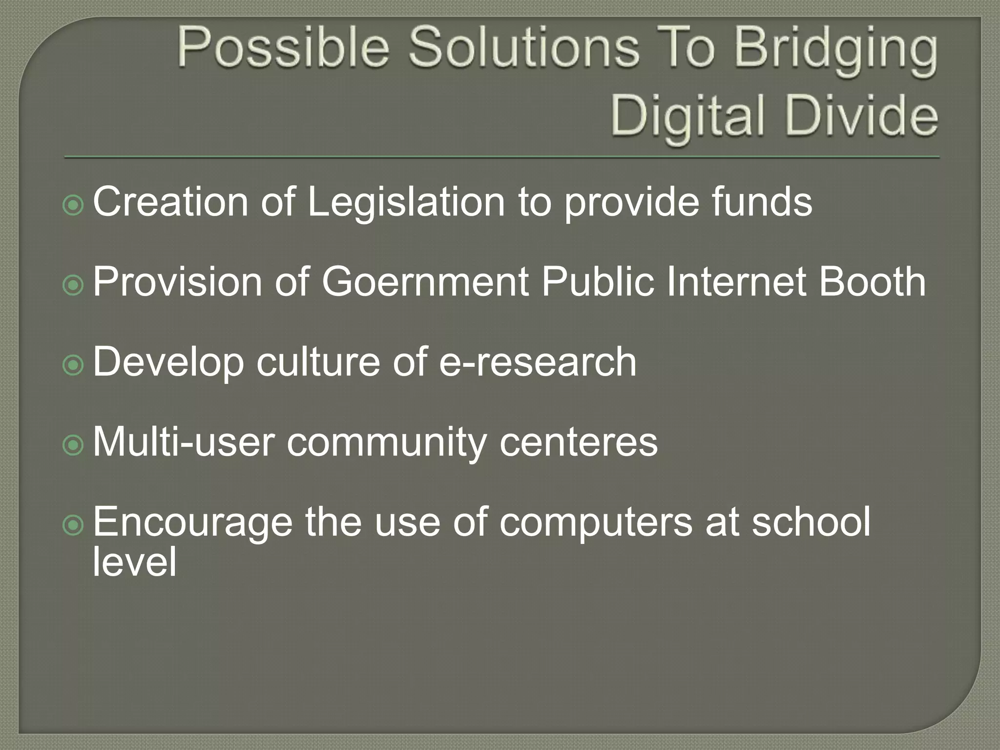 Bridging the digital divide in india:: Issue and Challenge | PPTX