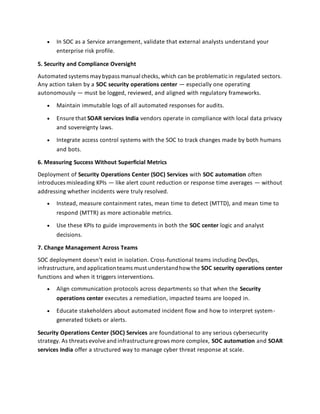 Bridging the Gap Between Alert and Action with SOAR Services India | PDF