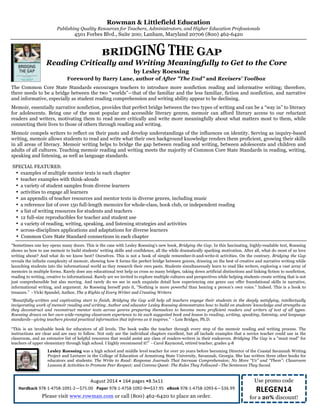 Bridging the Gap: Reading Critically & Writing Meaningfully to Get to ...