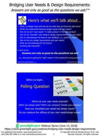 Bridging User Needs & Design Requirements: Answers are Only as Good as ...