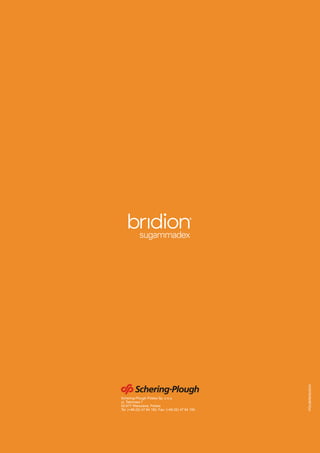 Bridion - farmakologia i zastosowanie | PDF