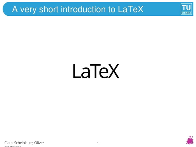 Brief LaTeX Introduction . Claus Scheiblauer | PPT