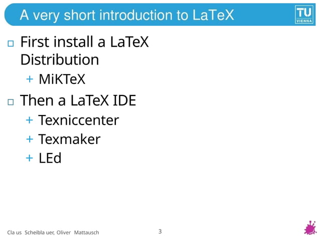 Brief LaTeX Introduction . Claus Scheiblauer | PPT
