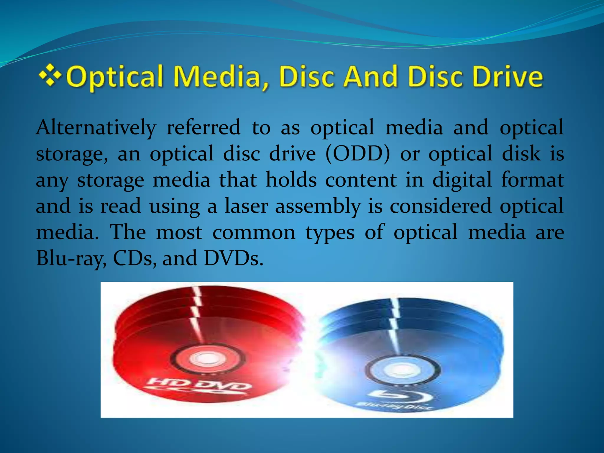 Applications of optical technology in a brief | PPTX