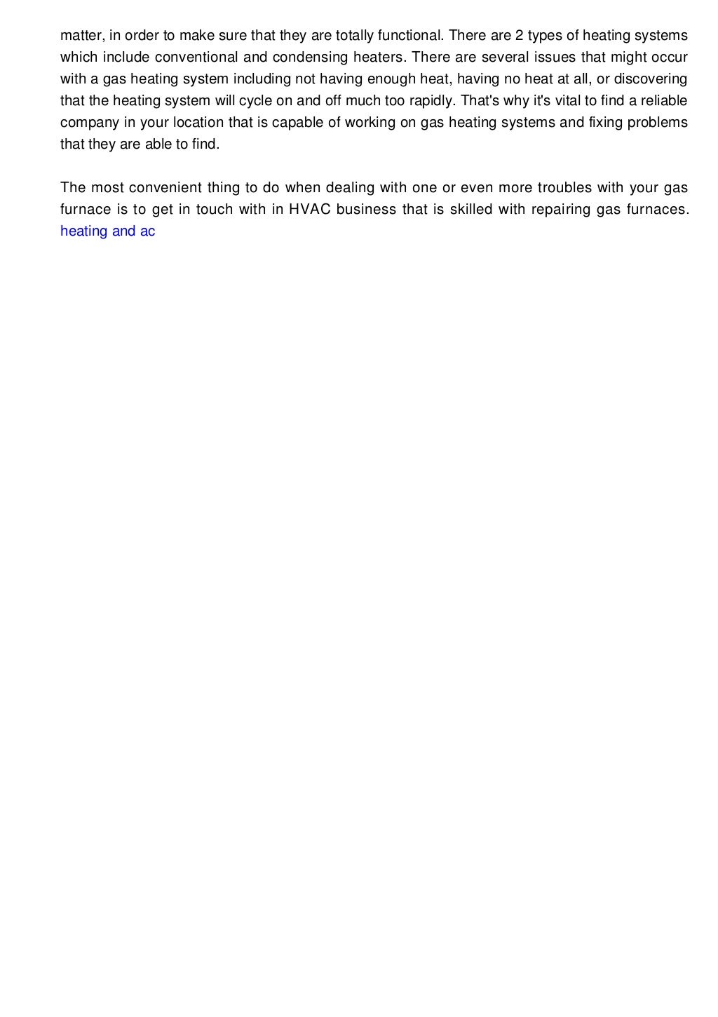 Brief Home or Office Natural Gas Furnace Outline