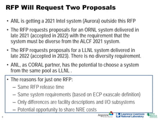 CORAL-2 Exascale Computing RFP and Draft Technical Requirements | PDF