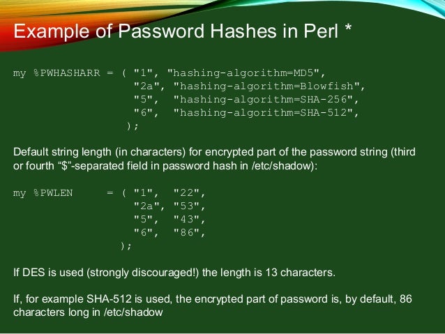 Brief Summary Standard Password Hashes Aix Freebsd Linux Solaris Hp U 