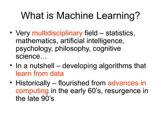 Brief Tour of Machine Learning | PPT