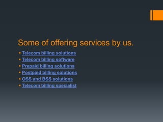 Brief understanding of telecom billing oss system | PPTX