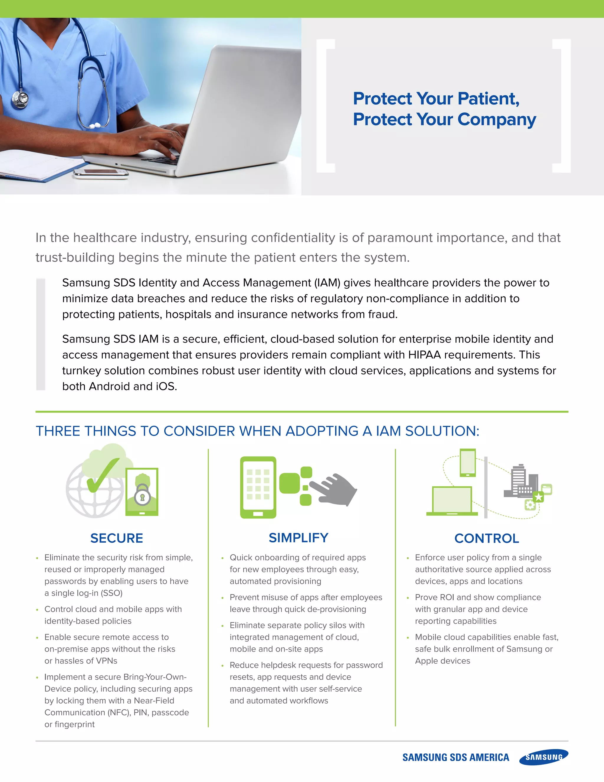Samsung SDS IAM & EMM for Healthcare | PDF